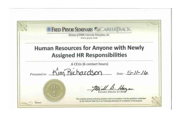hr certificate | PDF