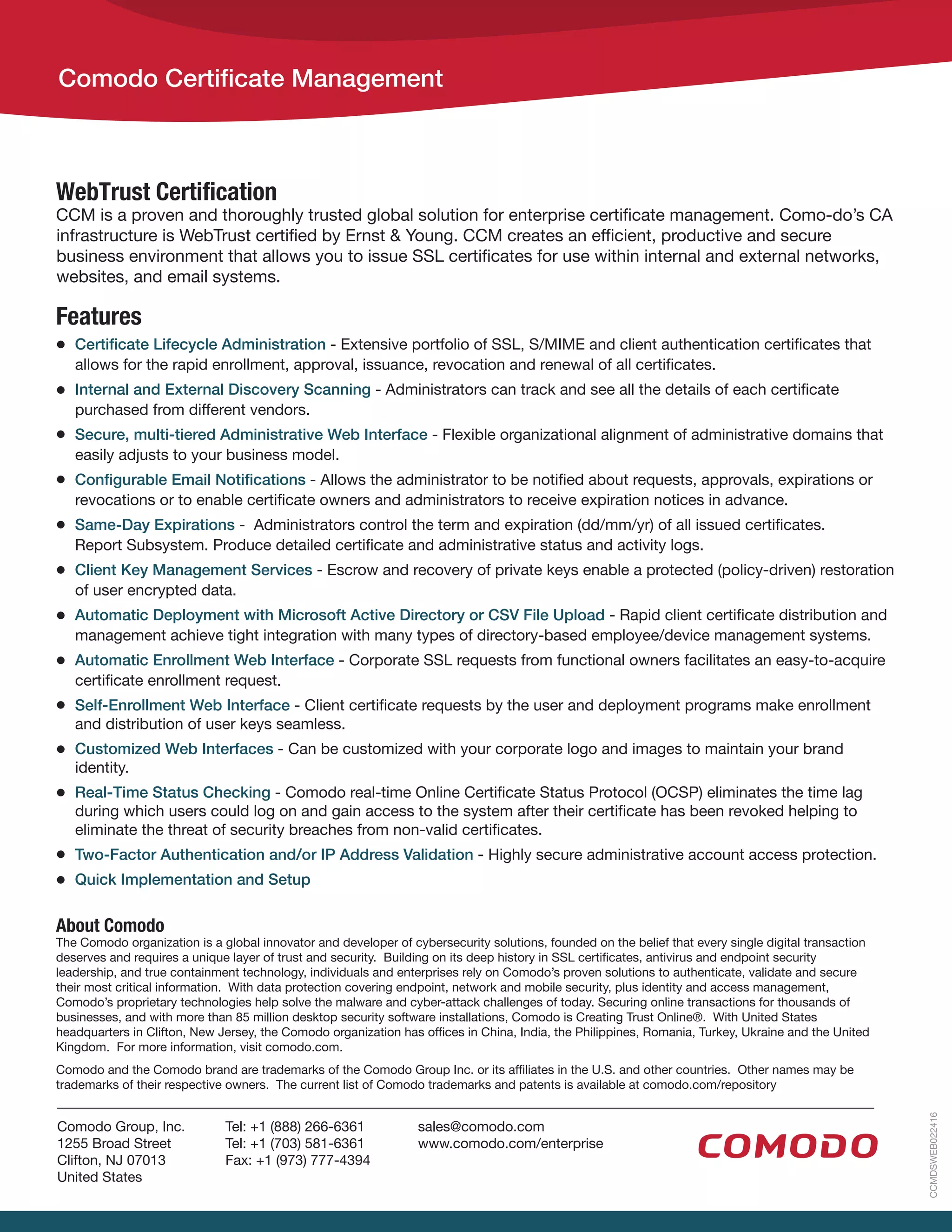 COMODO Certificate Manager | PDF