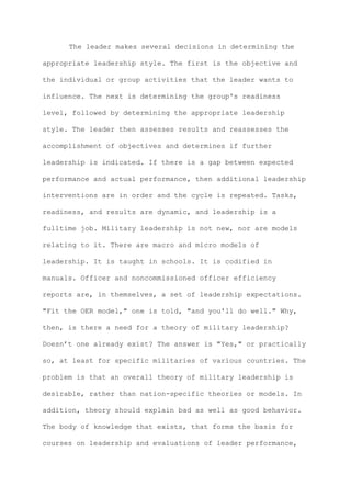 Evolution of Adaptive Military Leadership | PDF