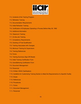 IIAR Process Safety Management Guidelines for Ammonia Refrigeration | PDF