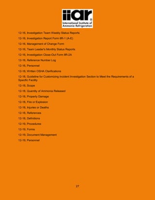 IIAR Process Safety Management Guidelines for Ammonia Refrigeration | PDF