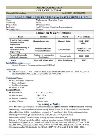 SHAMSHAD QAQC RESUME | DOC | Civil Engineering Industry | Industries