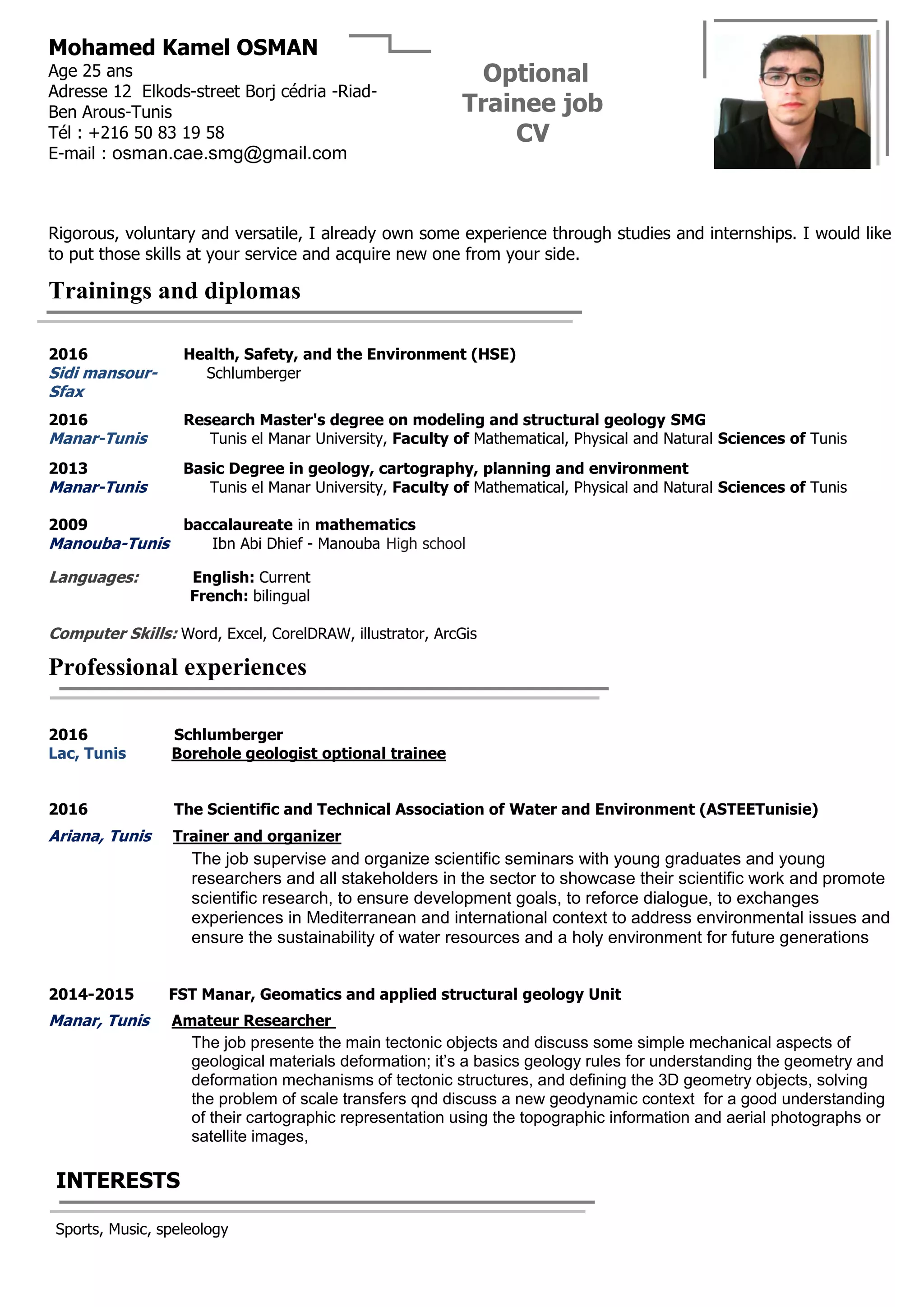 CV-KAMEL OSMAN-EN | PDF | Geology | Science