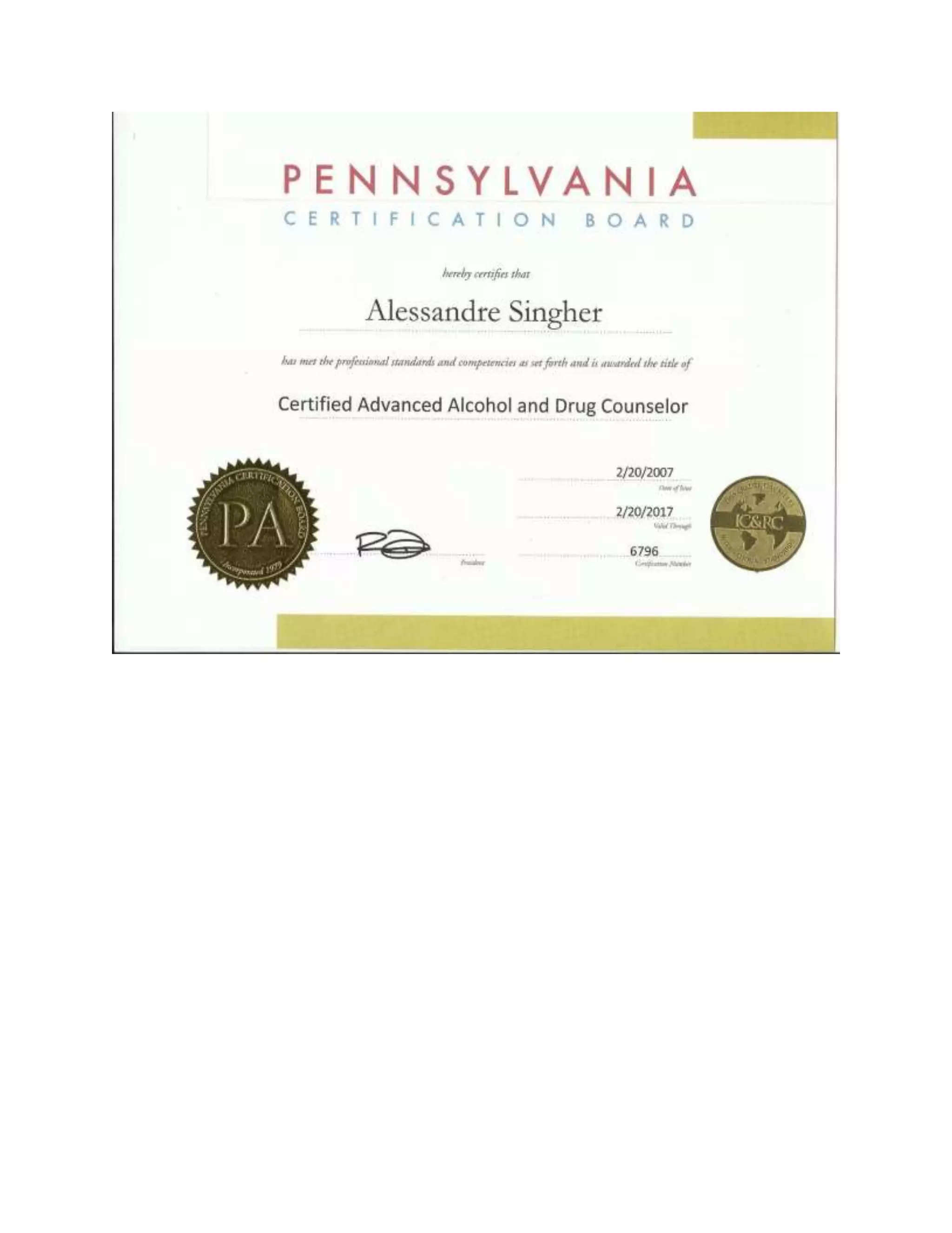 certifications | DOCX