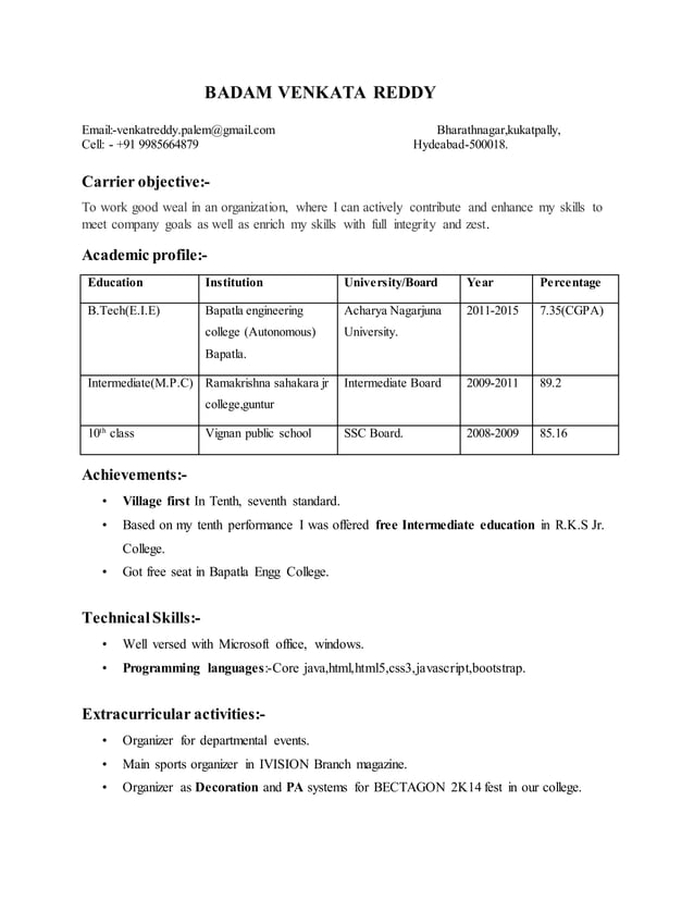 VENKAT RESUME s | PDF