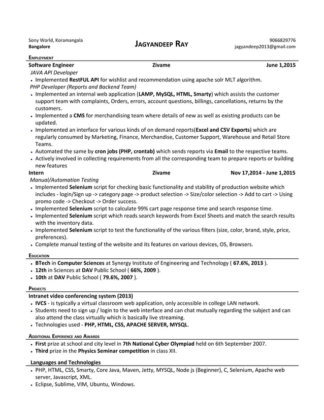 Jagyandeep-SoftwareEngineerResume | PDF