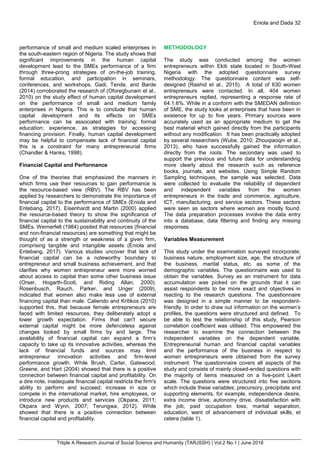 The Performance of Women Entrepreneurs: Human and Financial Capital | PDF | Small and Medium ...