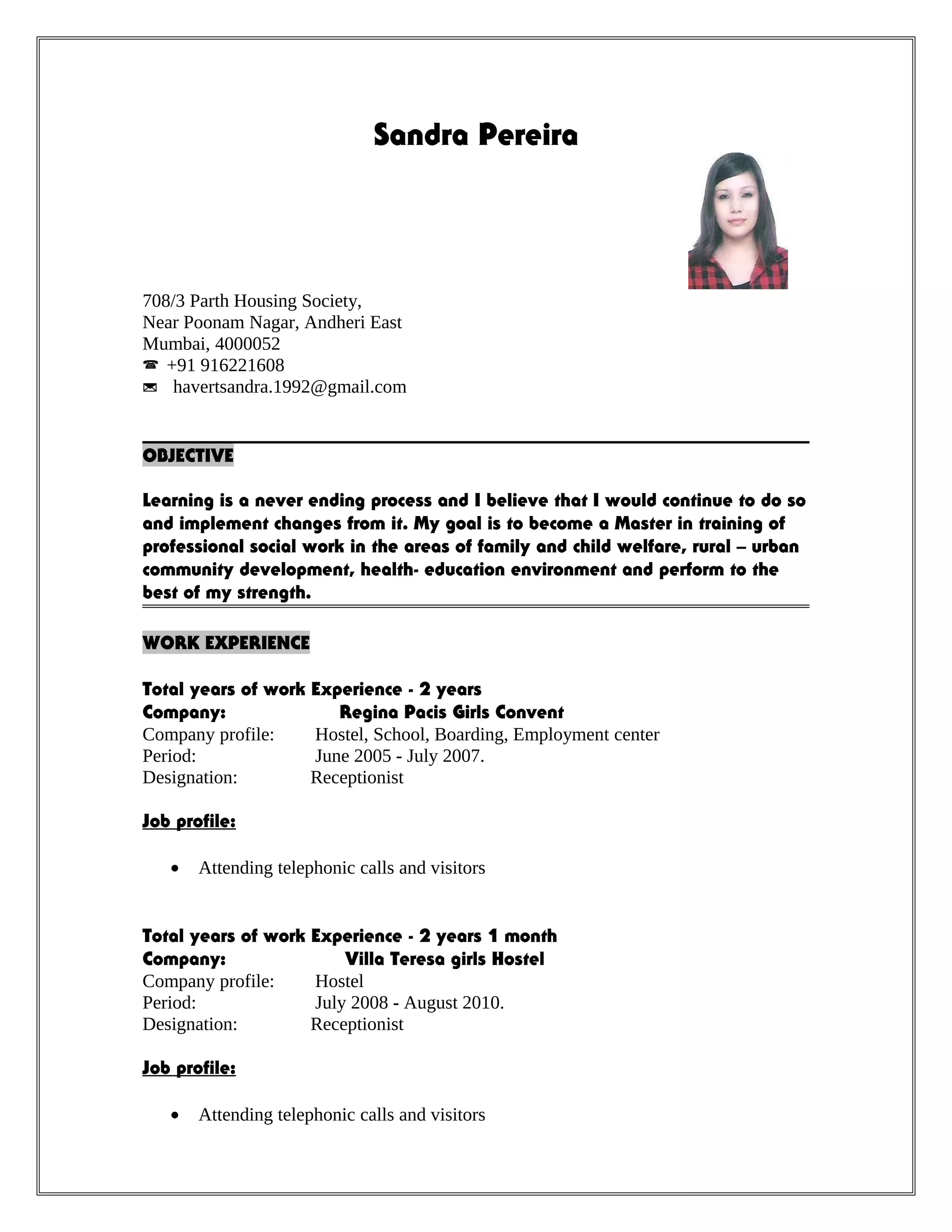 Sandra- Resume (2) (1) | PDF