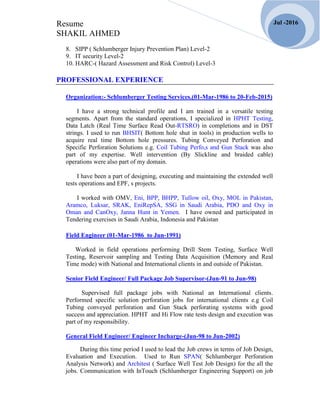 Resume Shakil Ahmed Jul-2016 | PDF