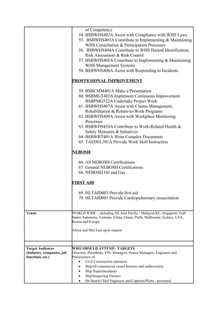 Complete lists of Training Topics and approved Training courses | DOC