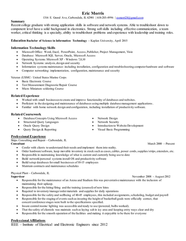 EricMorrisFinalResume | PDF