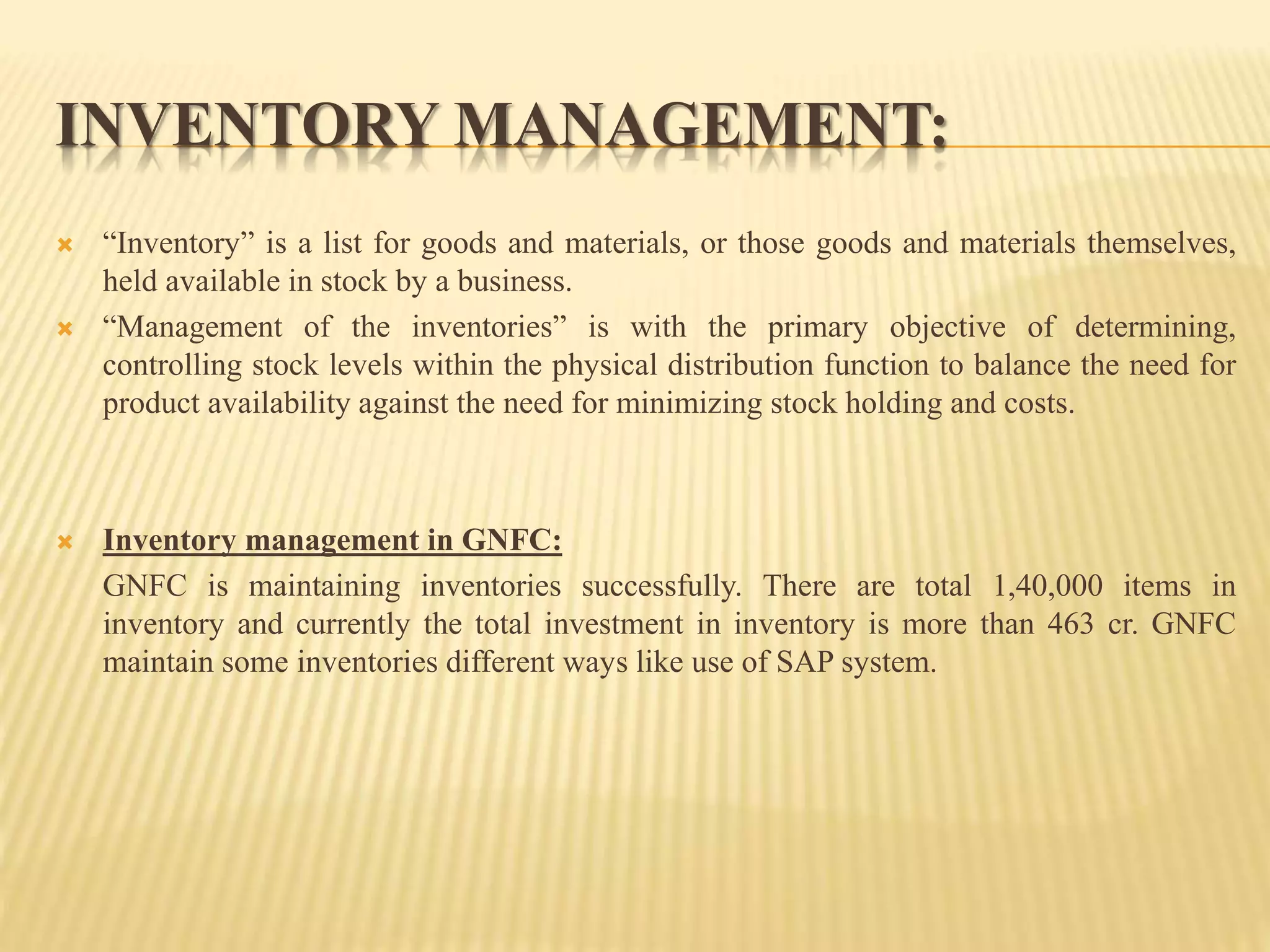 GNFC Summer internship project | PPTX