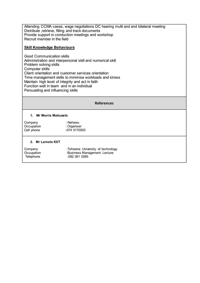 nkele current cv | DOCX