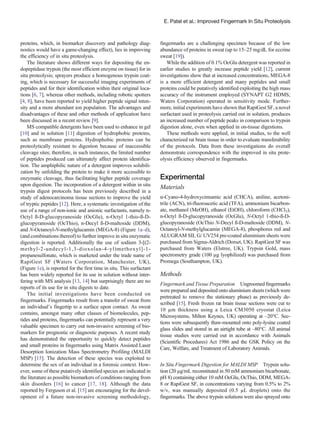 Publication - Alternative Surfactants for Improved Efficiency of In Situ Tryptic Proteolysis of ...