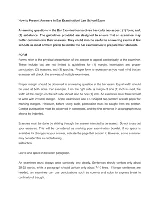 HowtoPresentAnswersinBarExaminationLawSchoolExam (1) | PDF