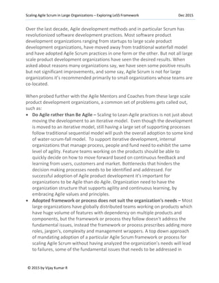 Scaling Agile - LeSS Framework | PDF