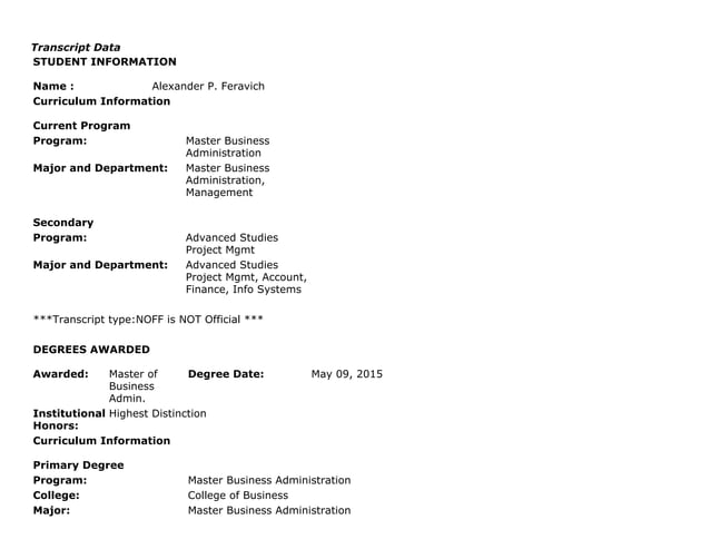 Ferris State Transcripts | PDF