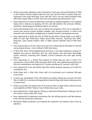 CV for the post of Mud Specialist I Drilling Fluids Engineer | DOCX