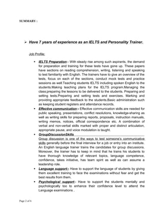 Resume(2)-1 (1) | DOC | Business Administration | Business