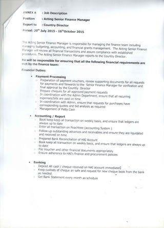 JOB-Acting HAI Senior Finance Manager | PDF