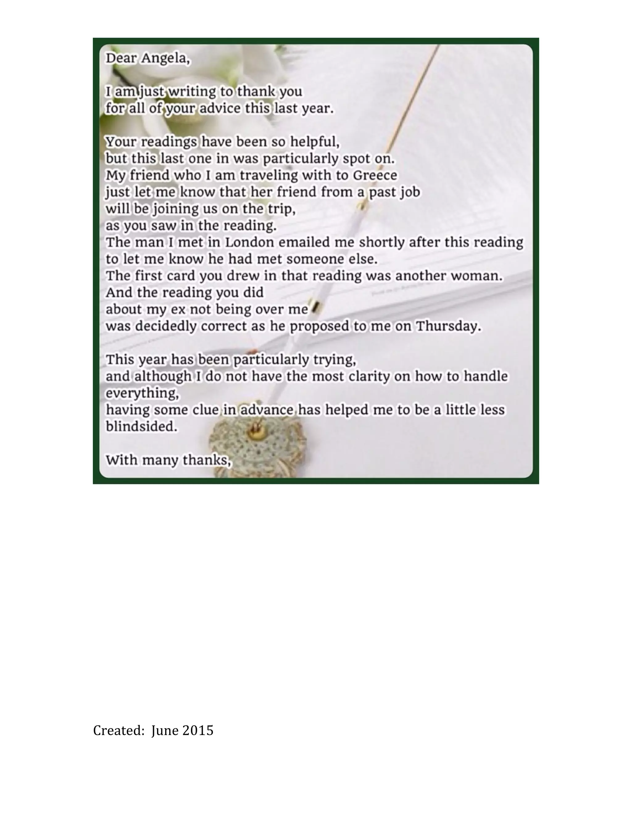 Resume Tarot Card Reader Angela Lucy | PDF