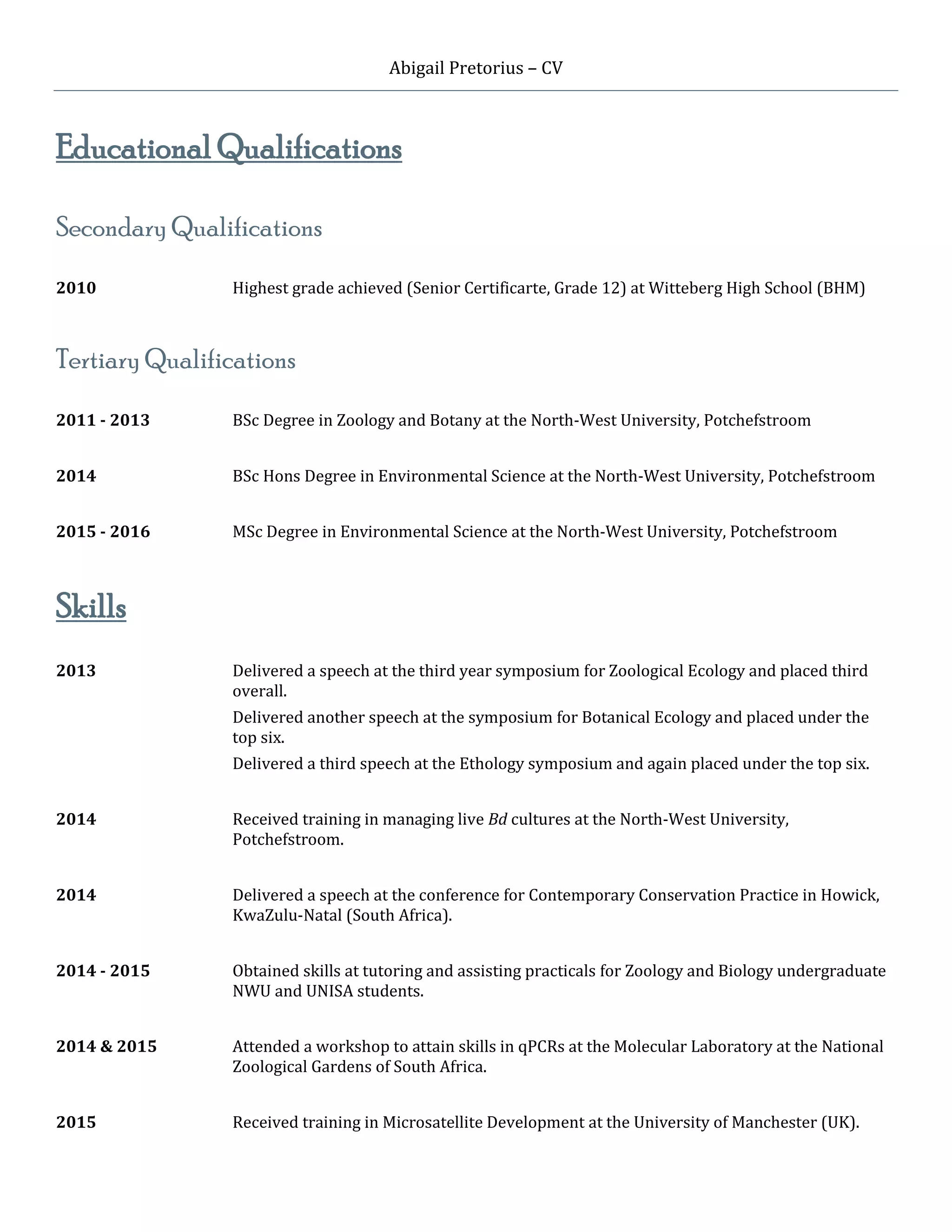 A.Pretorius_CV | PDF