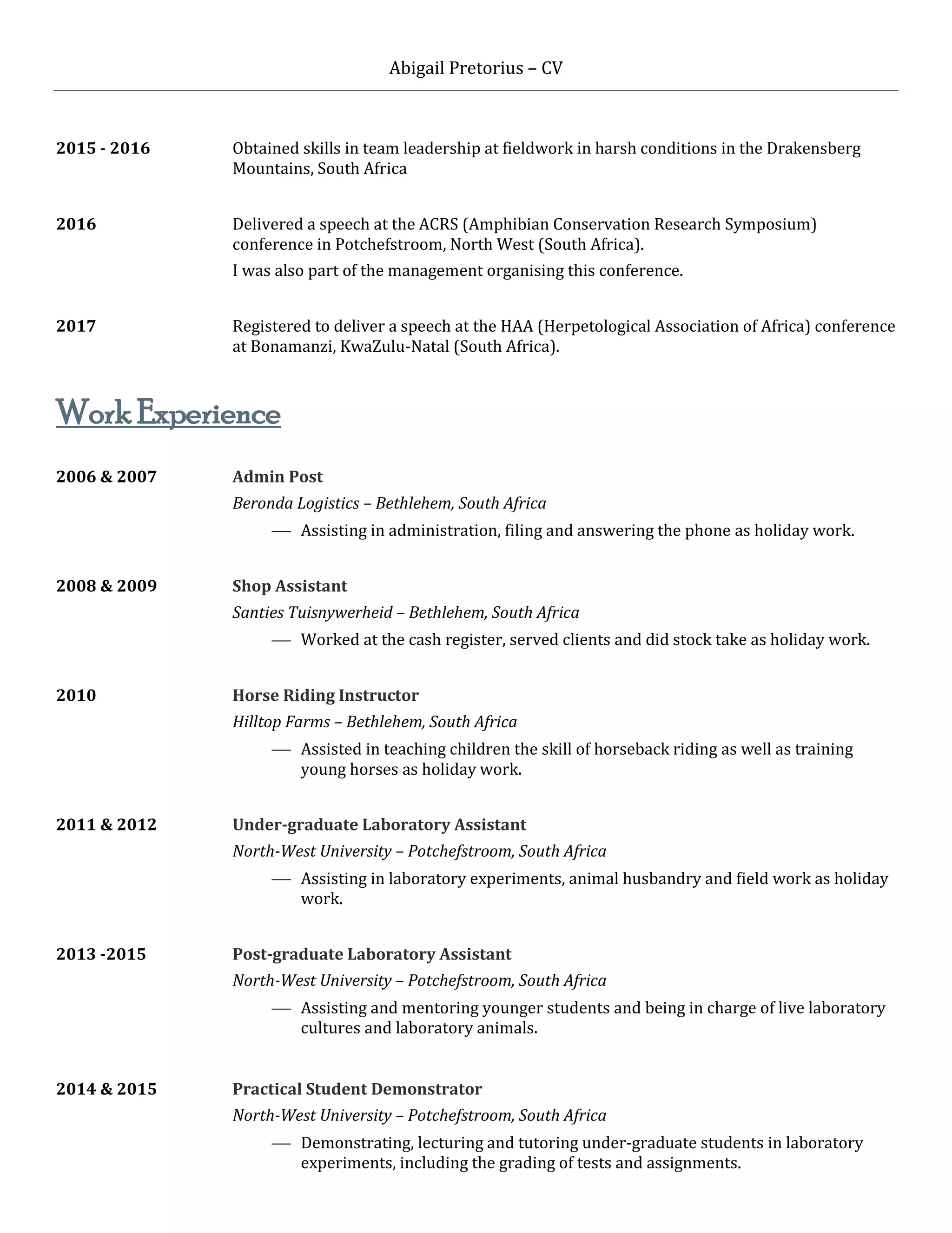 A.Pretorius_CV | PDF