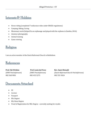 A.Pretorius_CV | PDF | Education