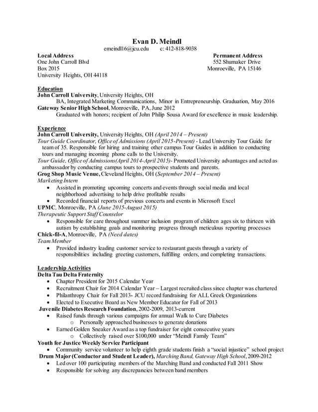 Evan Meindl Resume Nov 2015 v3 | DOCX