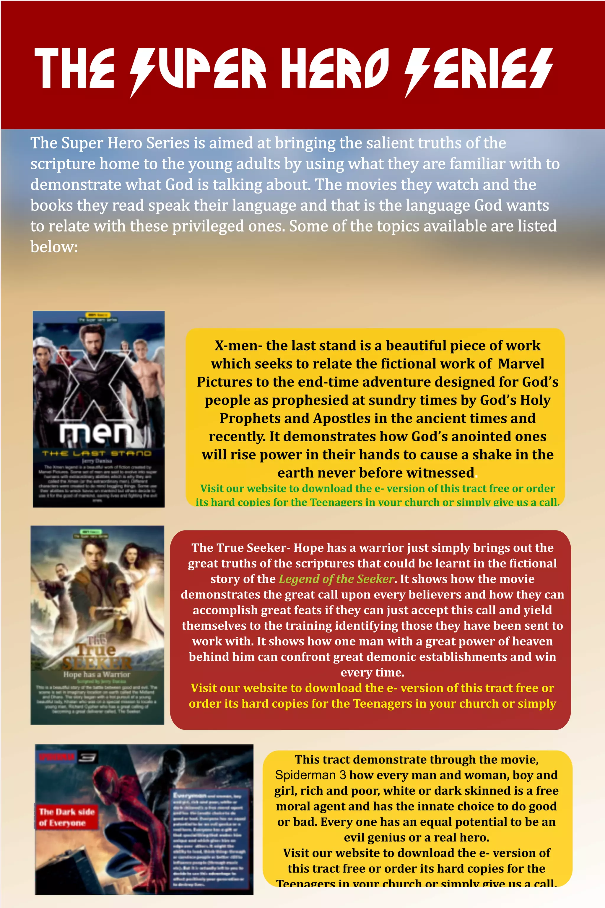 Spiderman 1 e-tract | PDF | Christianity | Religion & Spirituality