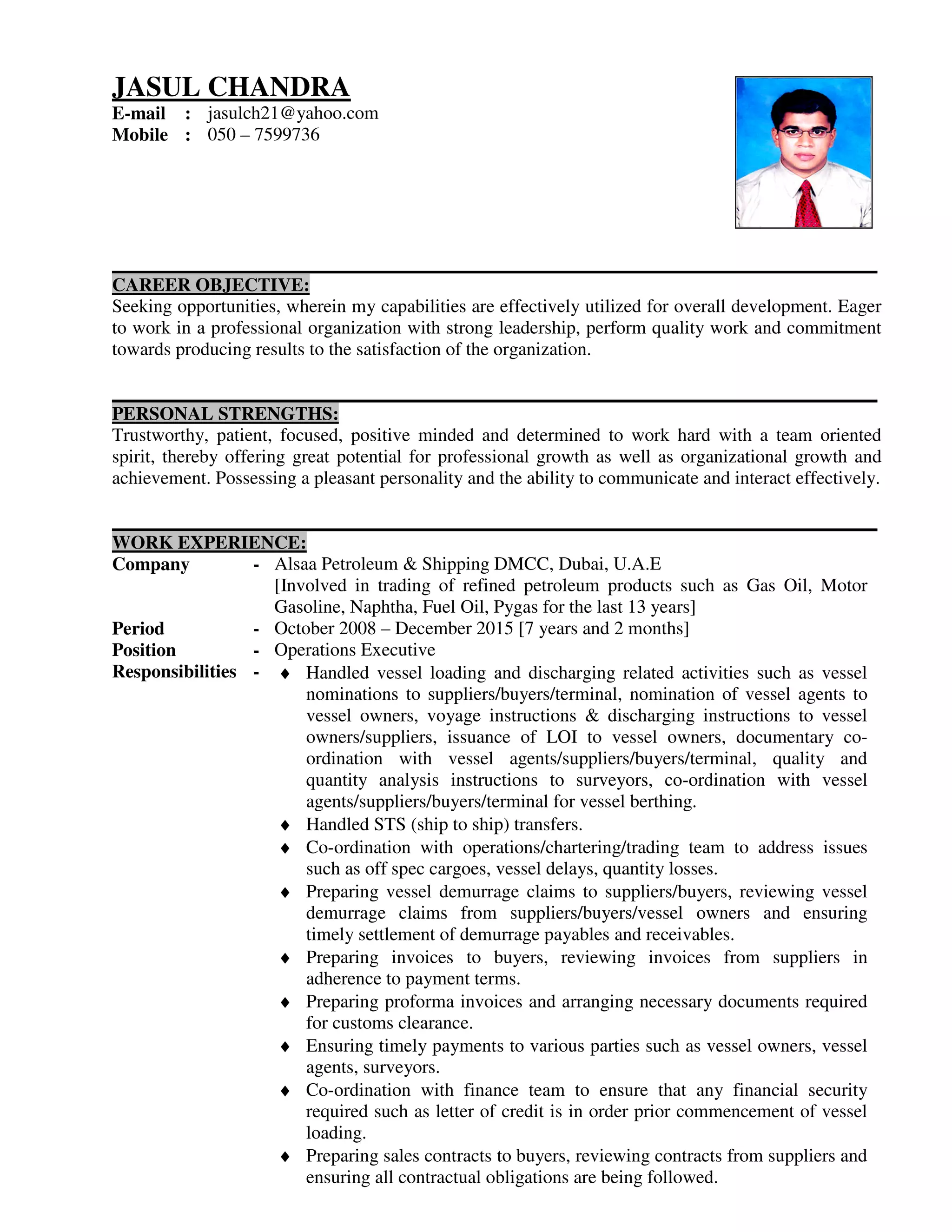 CV - JASUL CHANDRA | PDF