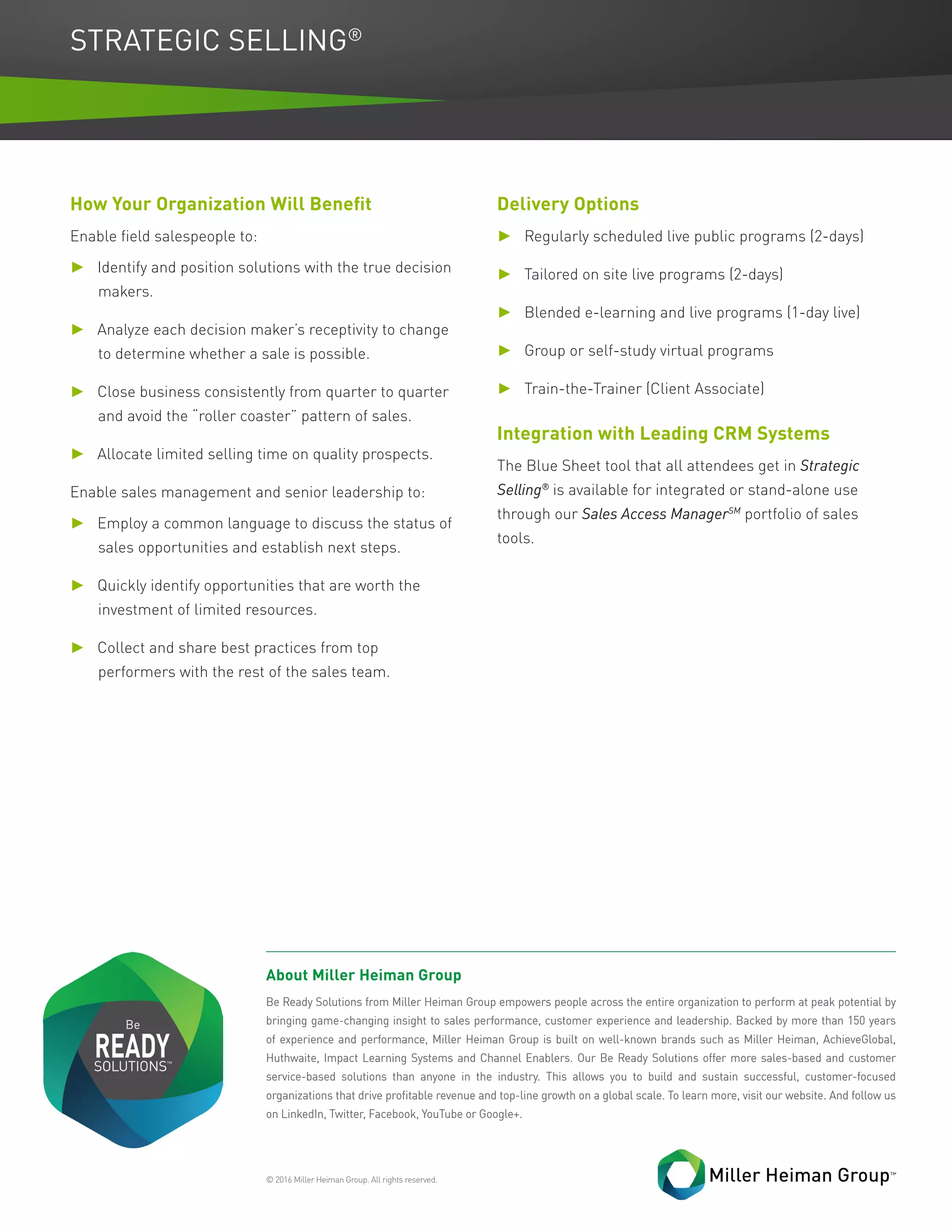 Strategic-Selling-Product-Sheet | PDF