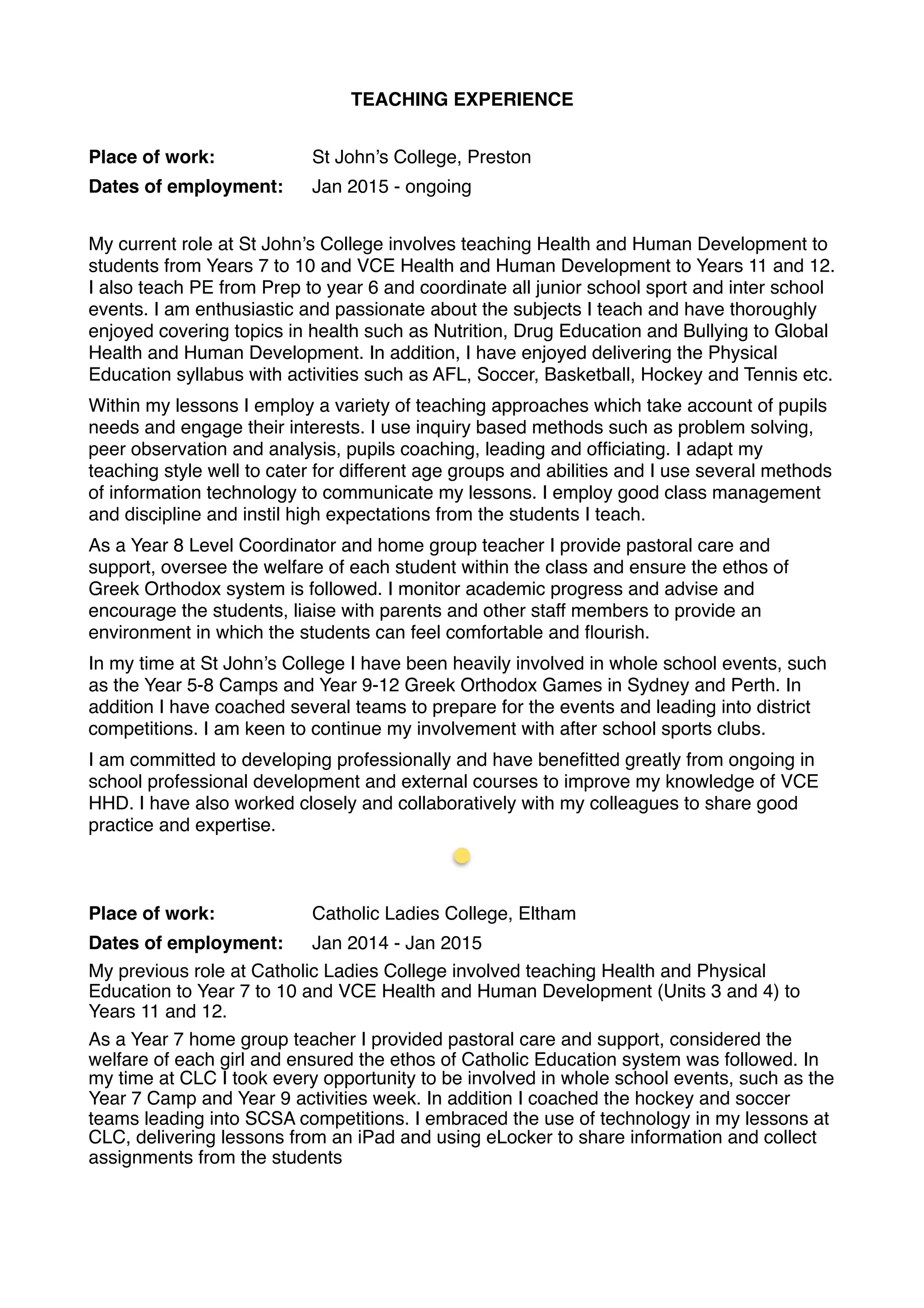 Jackie Hodgson Curriculum Vitae | PDF