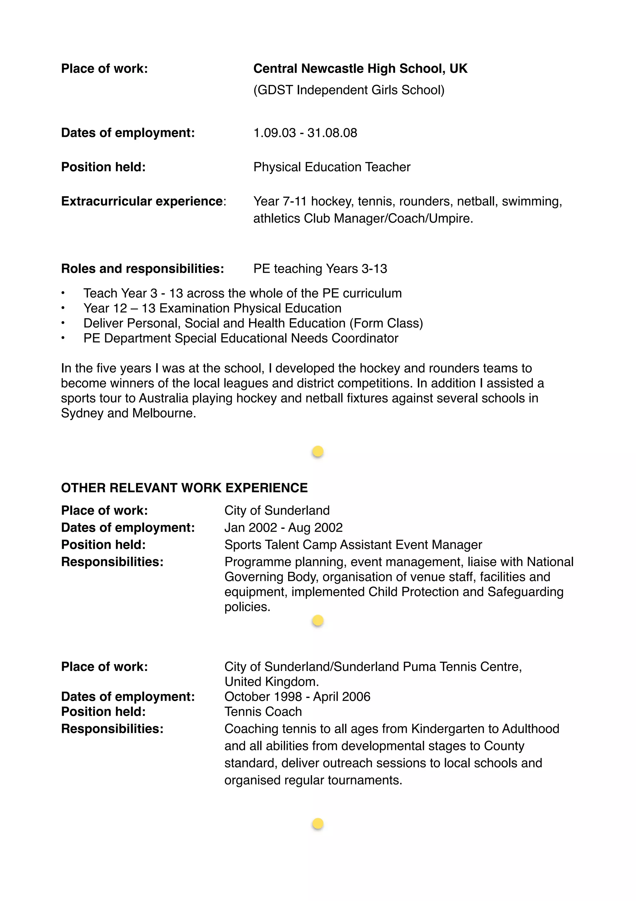 Jackie Hodgson Curriculum Vitae | PDF