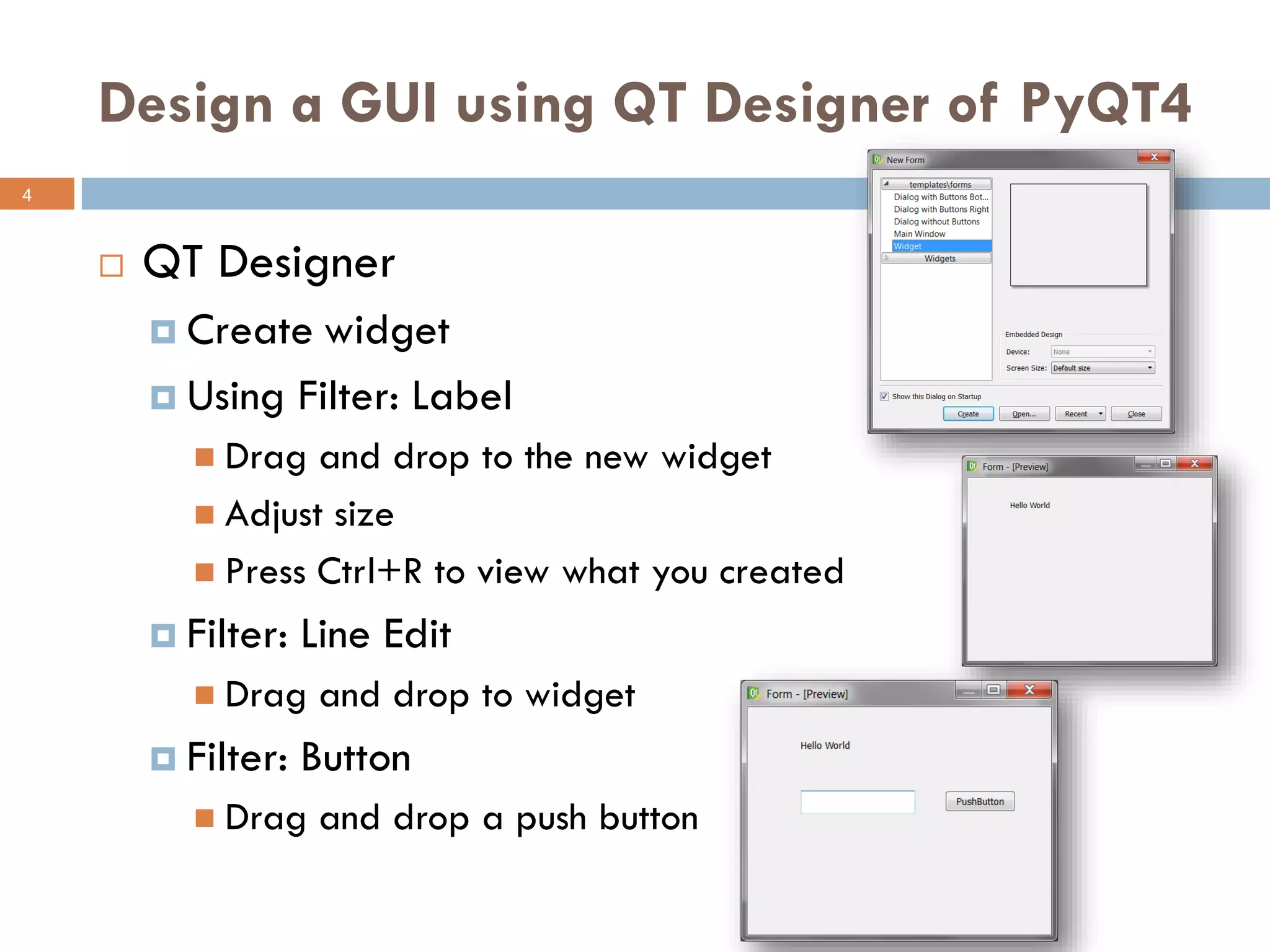 GUI_using_QT_Designer_PyQT4 | PPT