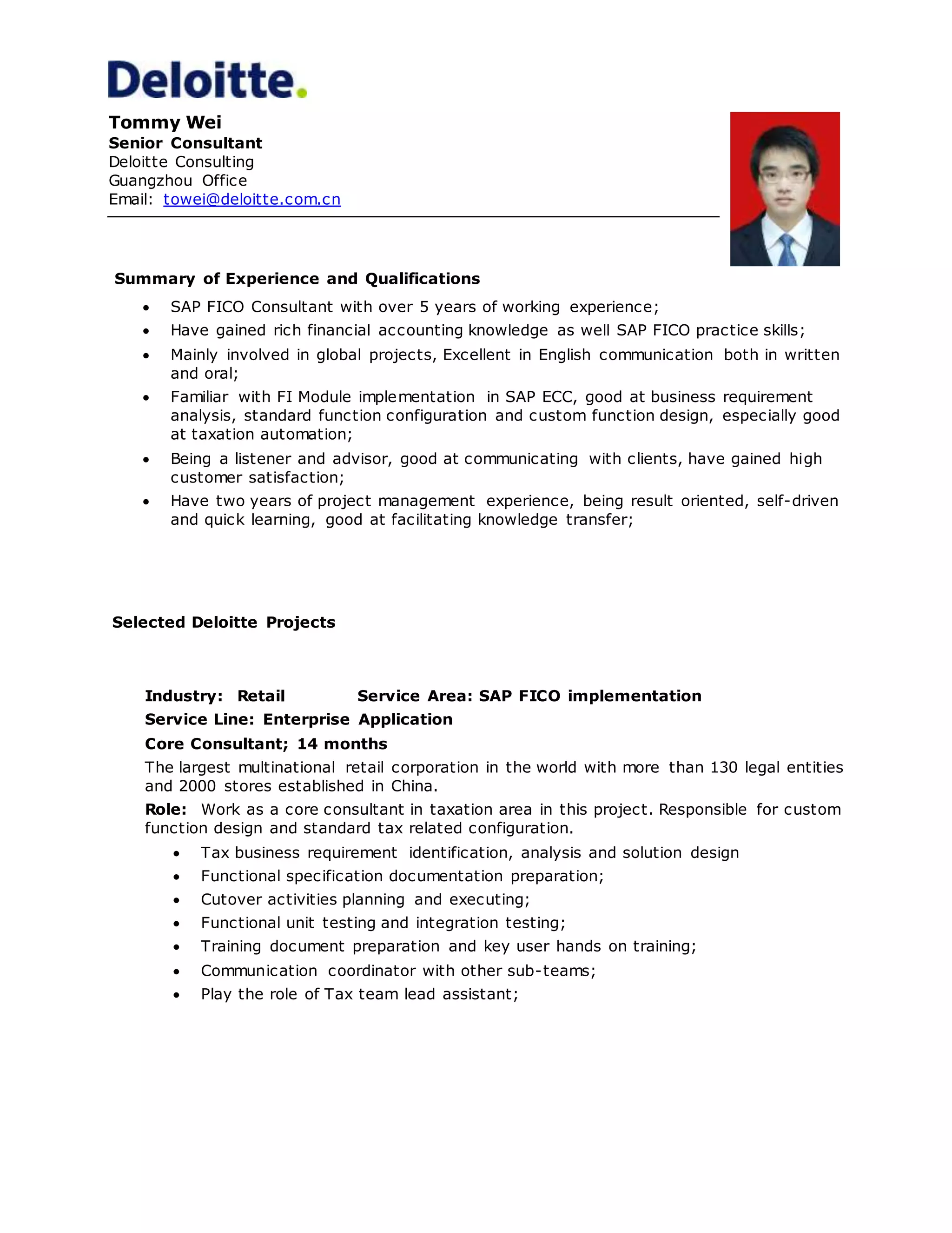 Tommy Wei`s Resume | DOCX