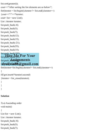3) a) Ascending ordervoid main(){Listint list = new List();.pdf