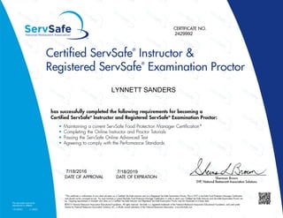 ServSafe Instructor | PDF