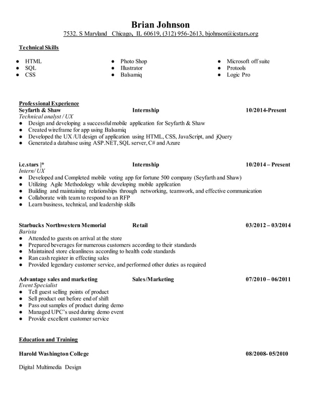 Brian. Johnson 2015 updated resume | PDF