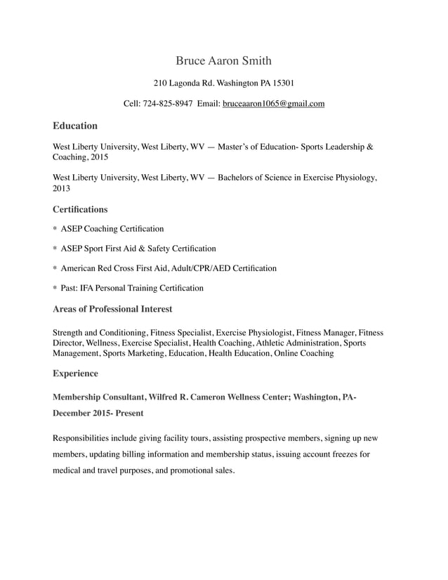 Bruce Smith Resume 2016 | PDF