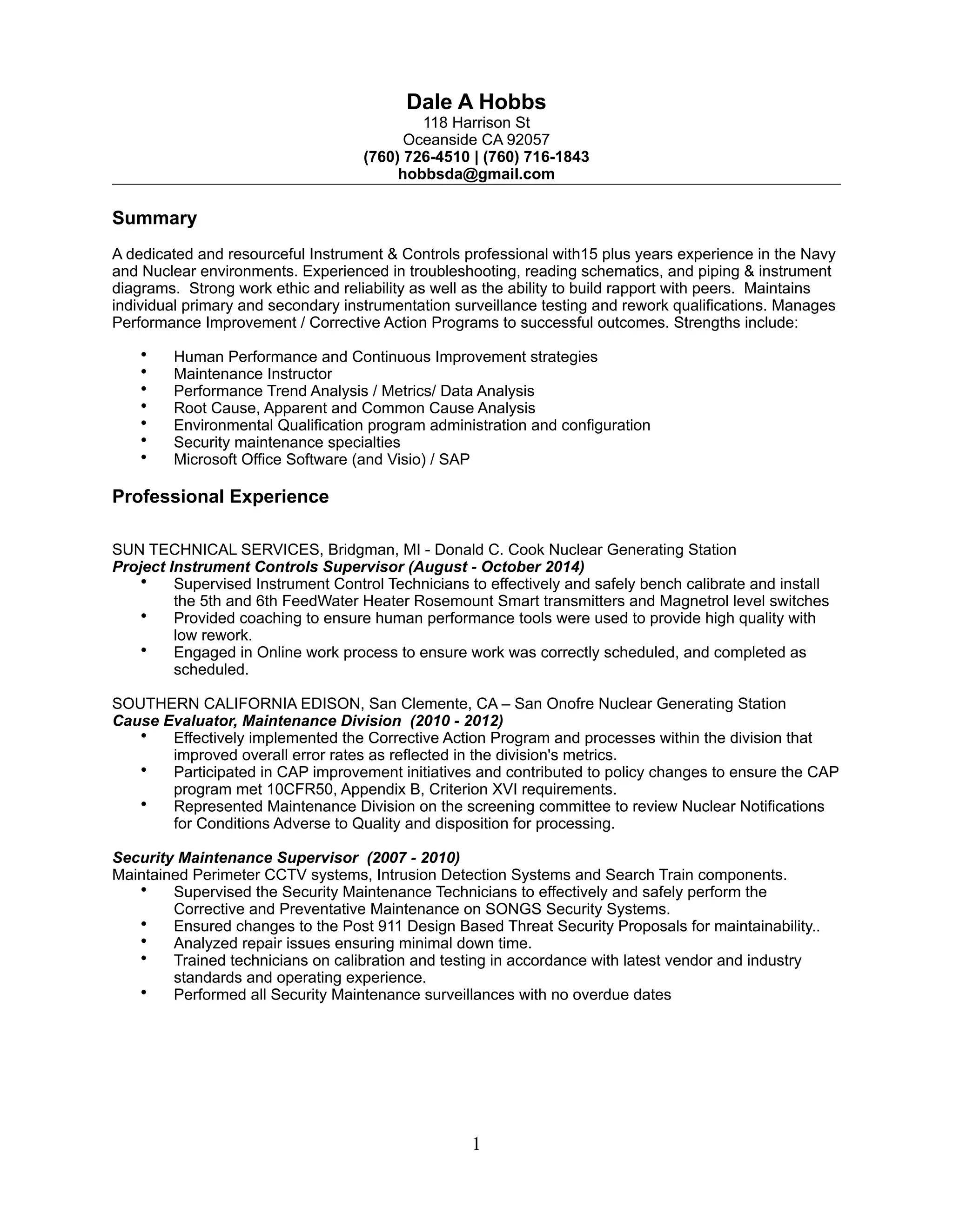 DaleHobbsResume | PDF