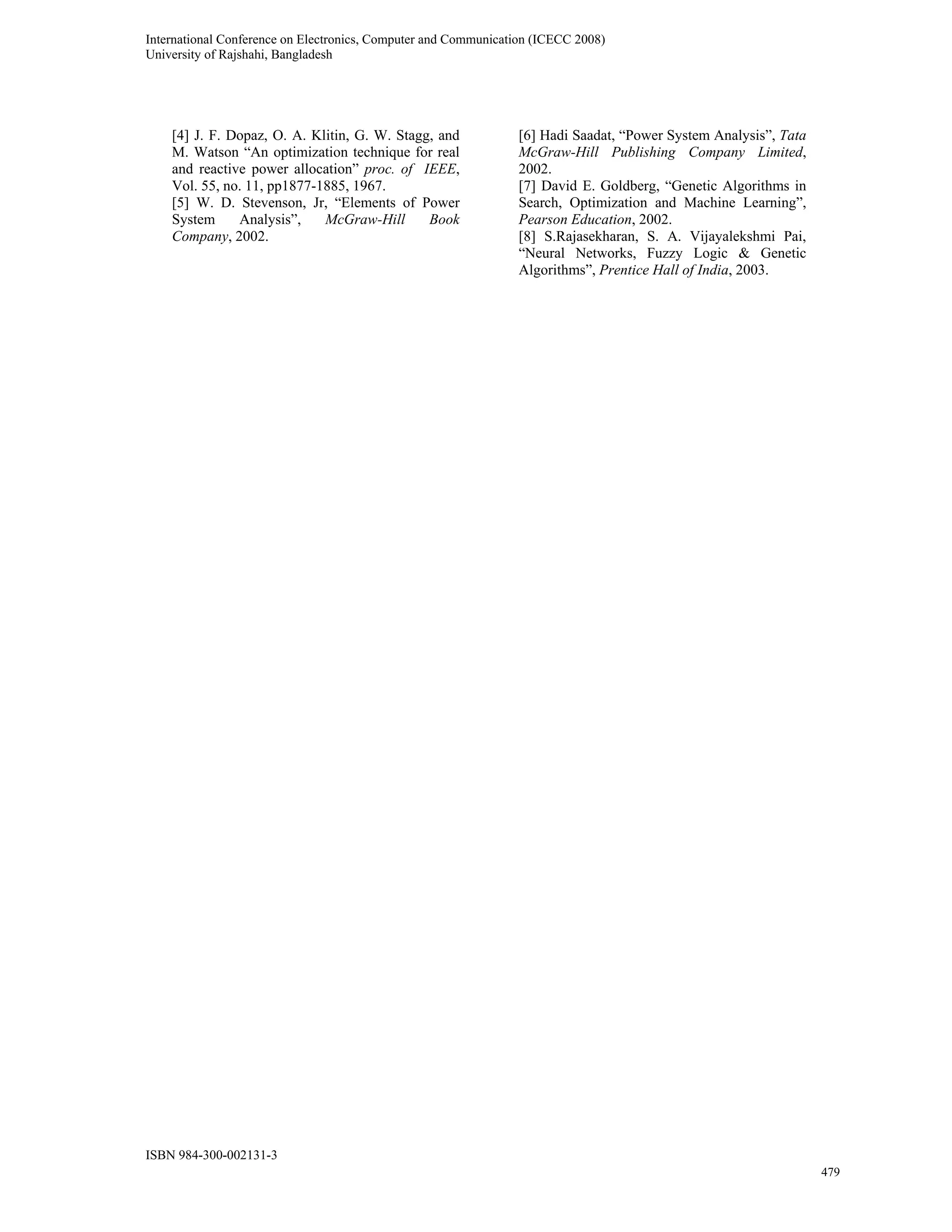 A Genetic Algorithm Based Approach For Solving Optimal Power Flow Problem Pdf