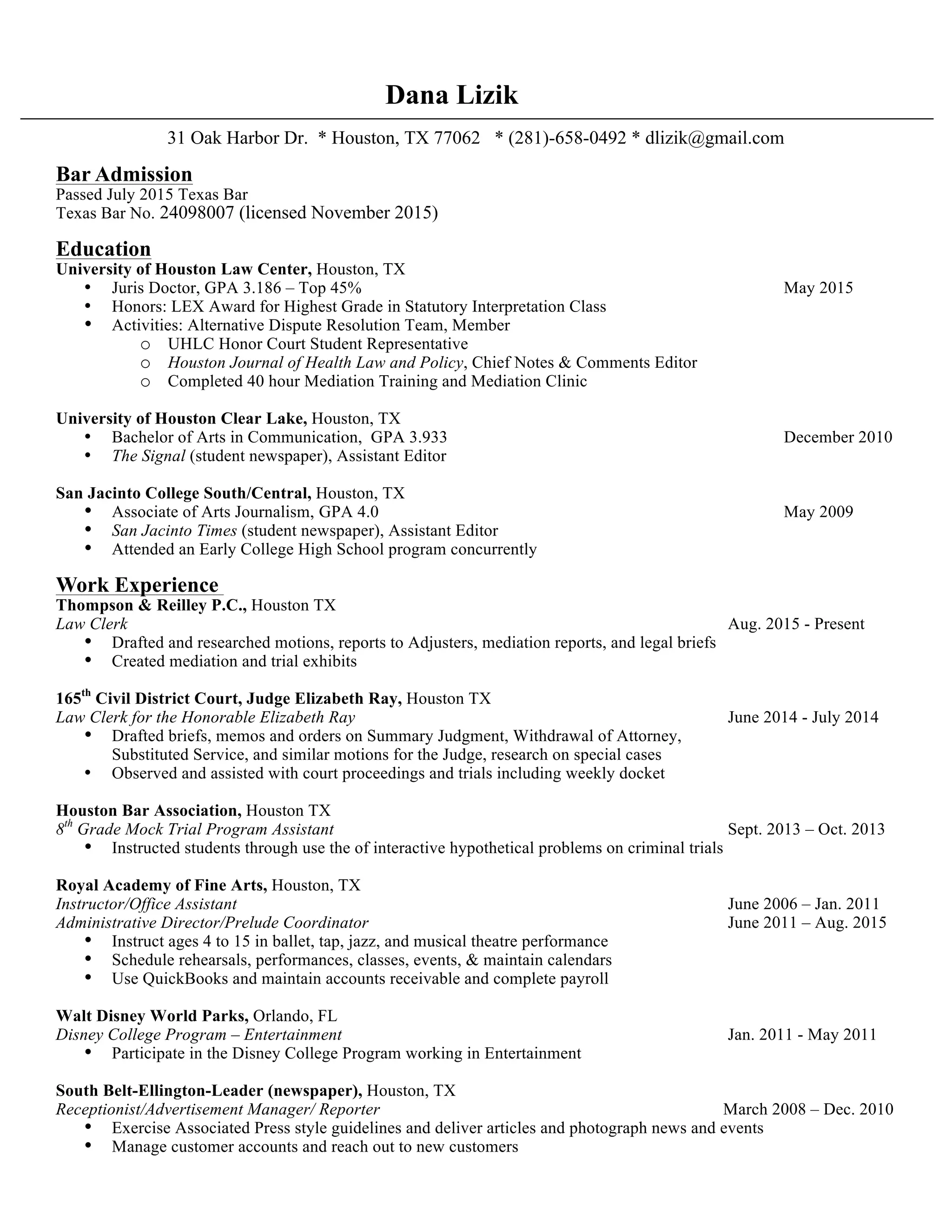 Lizik,Dana - Resume | PDF