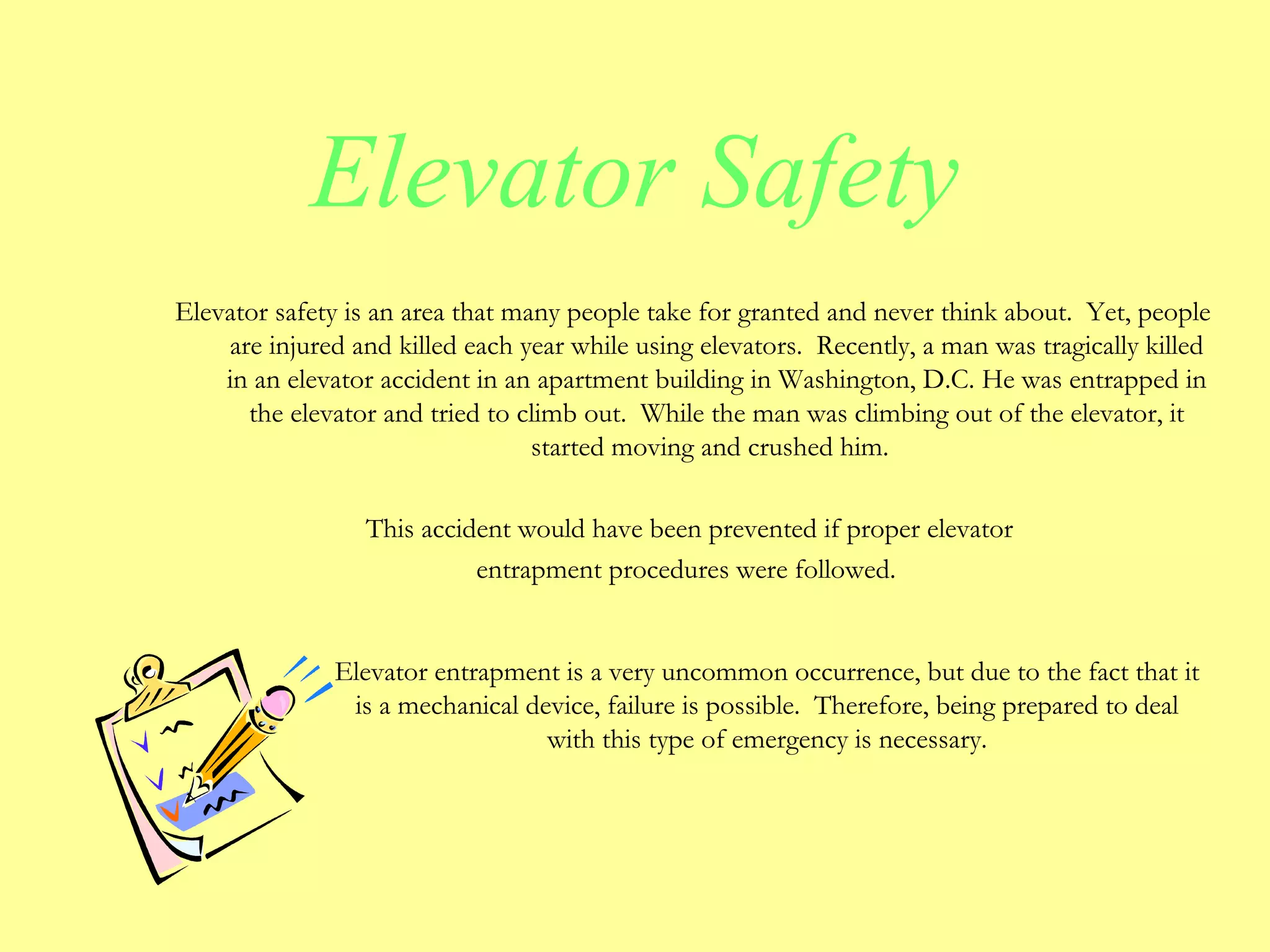 Elevator Entrapment Training Slides for 444 Brickell | PPT