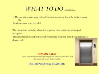 Elevator Entrapment Training Slides for 444 Brickell | PPT