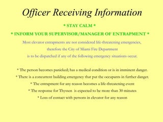 Elevator Entrapment Training Slides for 444 Brickell | PPT