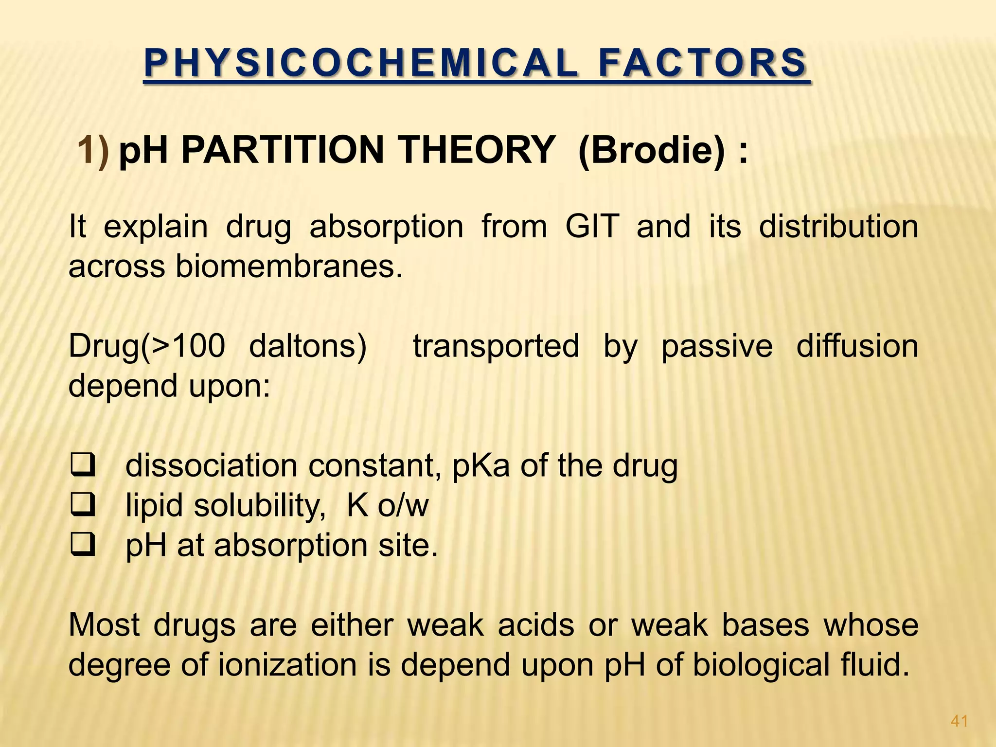 Pharmacology of absorption and bioavailability | PPTX