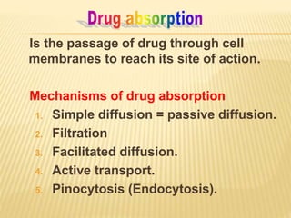 Pharmacology of absorption and bioavailability | PPTX