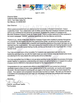 2015 UNESCO Certificate and Letter | PDF