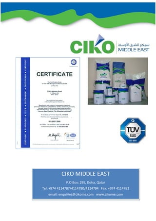 CIKO Products Profile R012 | PDF